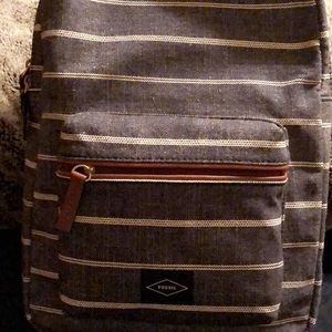 Fossil Bags | Fossil Backpack Phoebe Chambray Navy Indigo Stripe | Poshmark